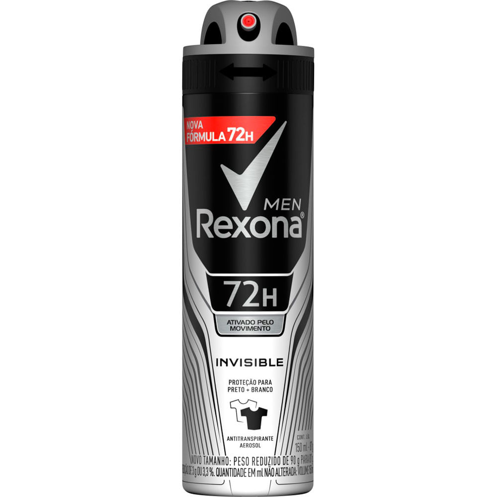 DESODORANTE REXONA MEN INVISIBLE AEROSOL ANTITRANSPIRANTE 150ML - redemix