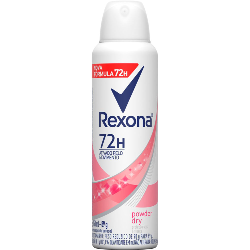 DESODORANTE REXONA POWDER DRY FEMININO AEROSOL ANTITRANSPIRANTE 150ML ...