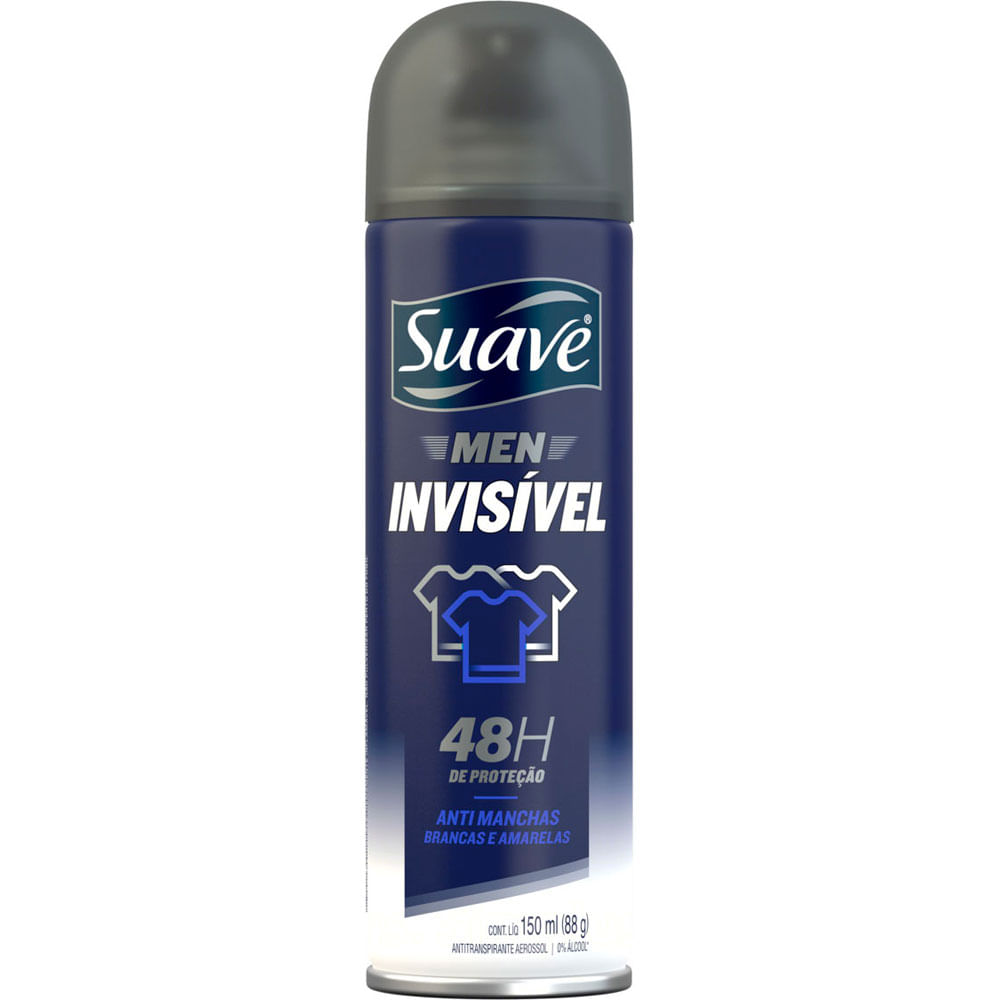 DESODORANTE SUAVE MEN INVISÍVEL AEROSOL ANTITRANSPIRANTE 48H DE ...