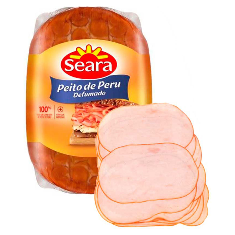 PEITO PERU SEARA DEFUMADO FATIADO BANDEJA 250G - redemix