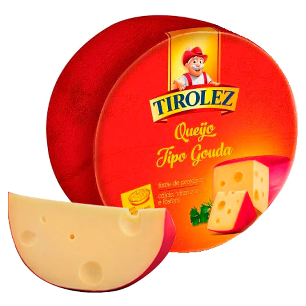 QUEIJO GOUDA TIROLEZ PEDACO 1 PEDAÇO 200G - redemix
