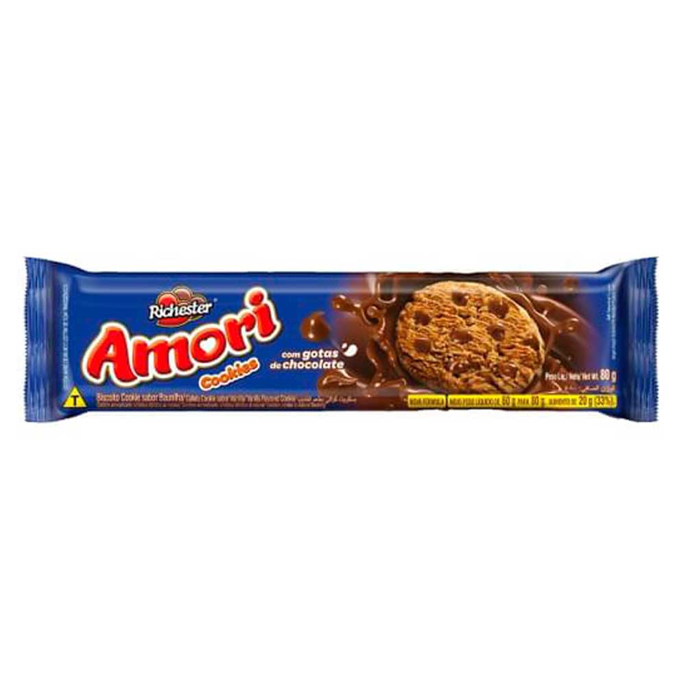 BISCOITO COOKIE RICHESTER BAUNILHA GOTAS DE CHOCOLATE 80G - redemix