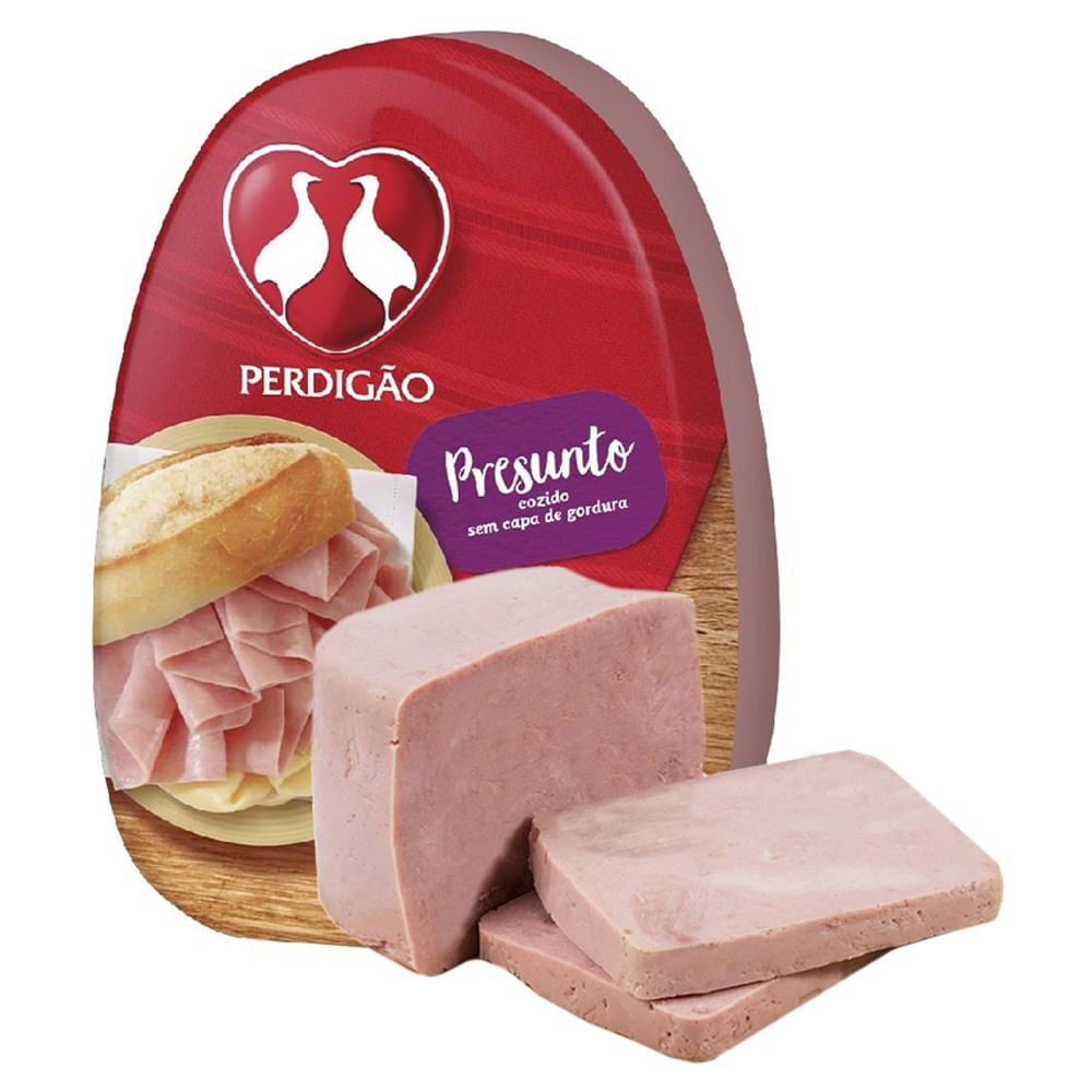 PRESUNTO COZIDO PERDIGAO TRADICIONAL PEDACO 1 PEDAÇO 500G - redemix