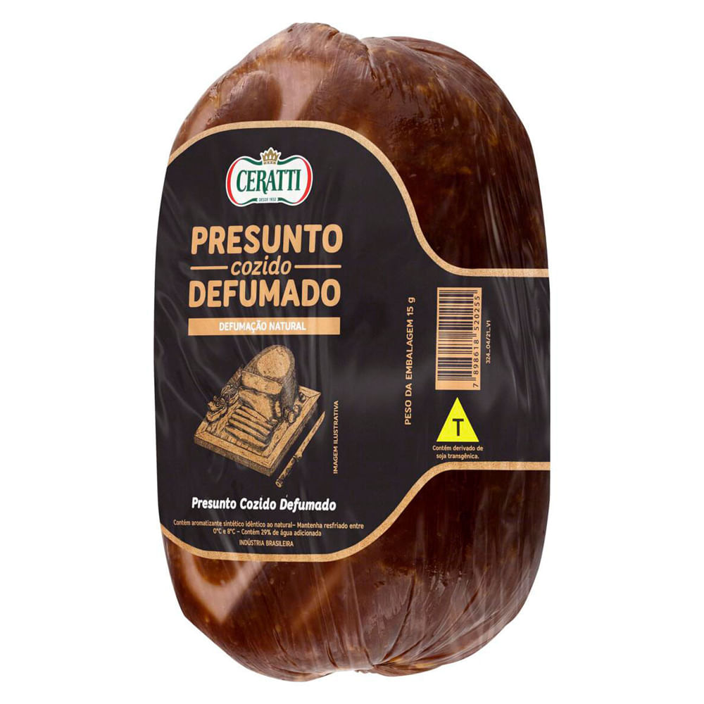 PRESUNTO COZIDO DEFUMADO CERATTI 1 UNIDADE 2200G - redemix