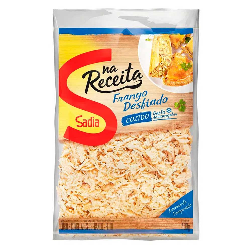 PEITO DE FRANGO SADIA COZIDO DESFIADO TEMPERADO RESFRIADO 400G - redemix
