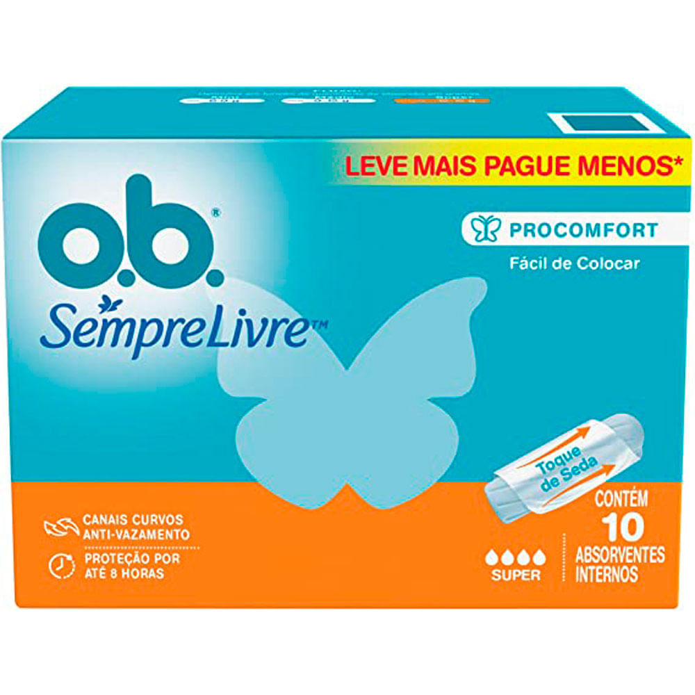 ABSORVENTE INTERNO OB ORIGINAL SUPER 10 UNIDADES - redemix