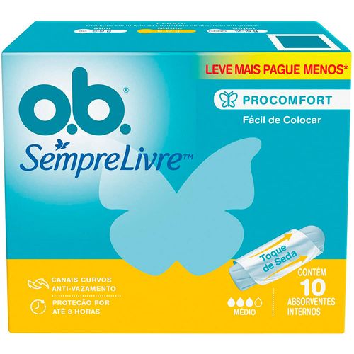 ABSORVENTE INTERNO OB ORIGINAL MÉDIO 10 UNIDADES - redemix