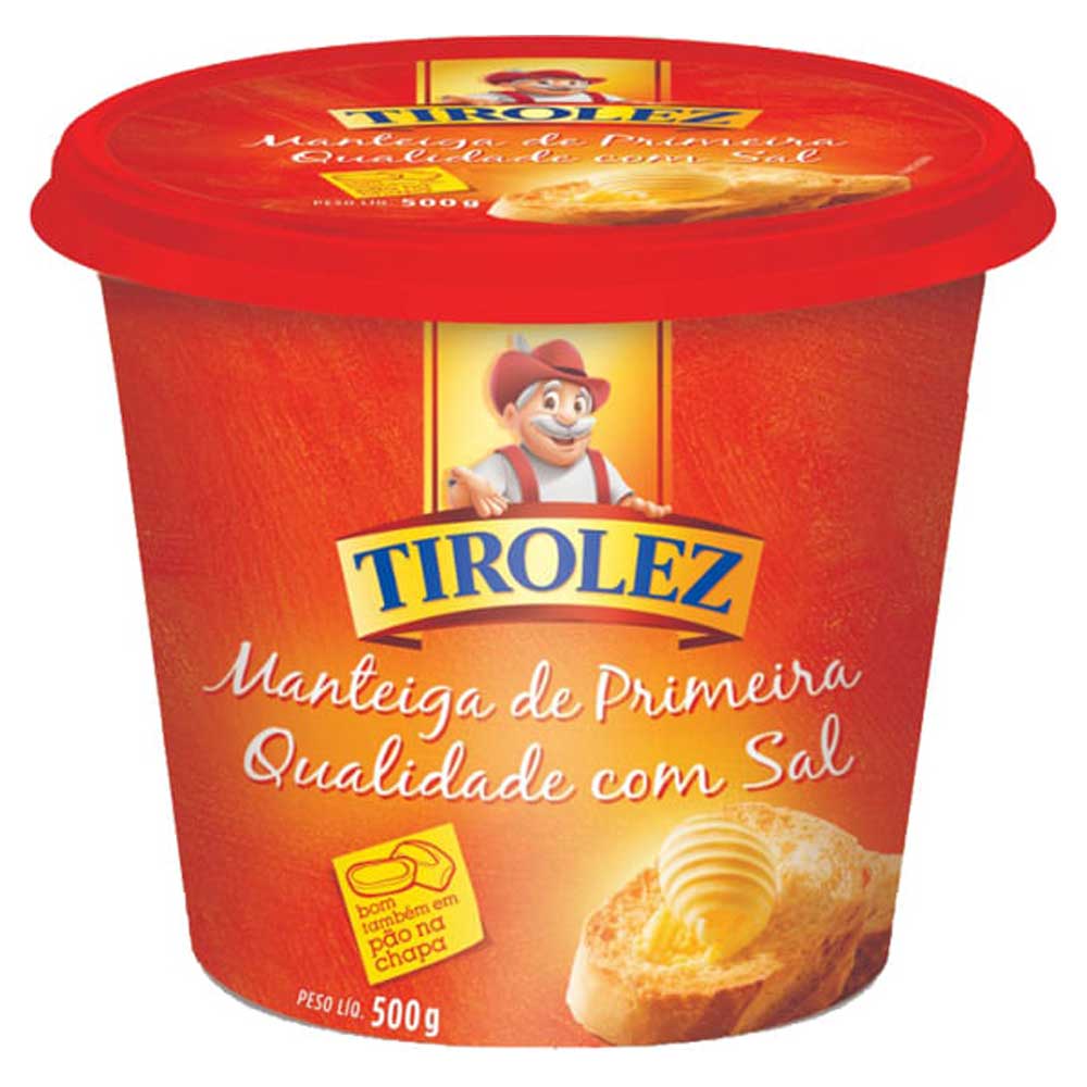 MANTEIGA TIROLEZ COM SAL POTE 500G - redemix
