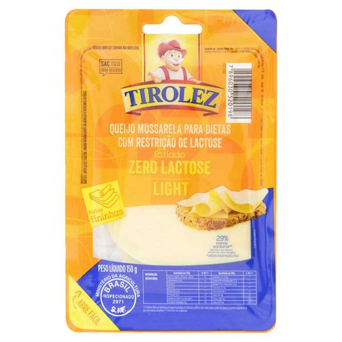 QUEIJO MUSSARELA SEM LACTOSE LIGHT TIROLEZ 150G - redemix QUEIJO MUSSARELA SEM LACTOSE LIGHT TIROLEZ 150G - redemix