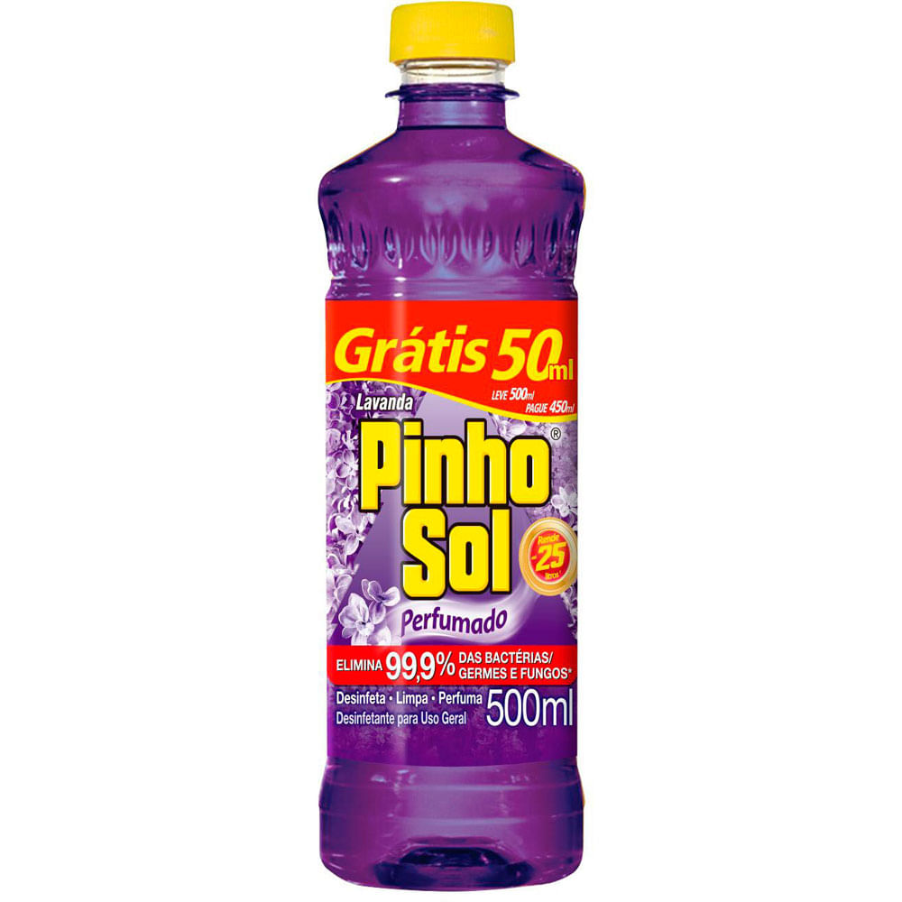 DESINFETANTE PINHO SOL LAVANDA LEVE 500ML PAGUE 450ML - redemix