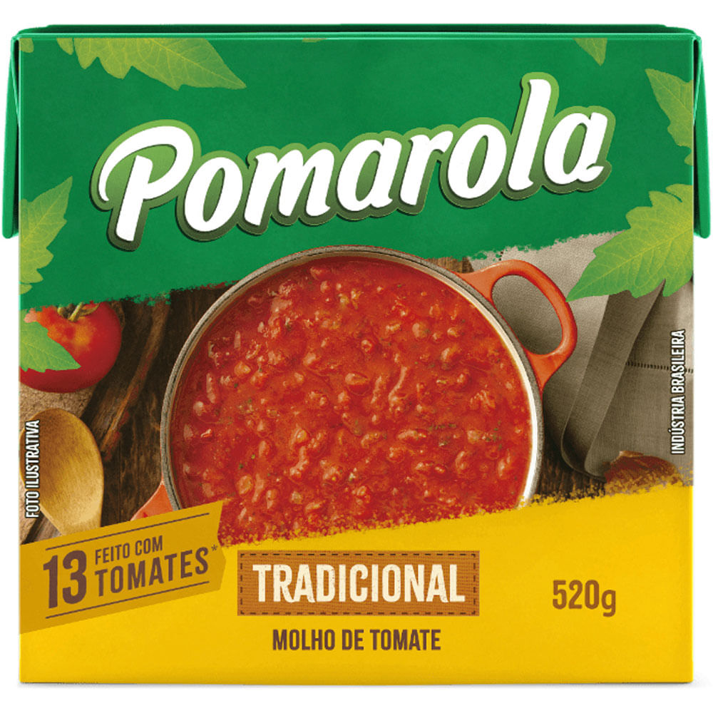MOLHO TOMATE POMAROLA TRADICIONAL PENEIRADO TP 520G - redemix