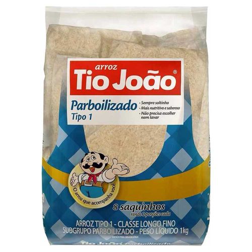 ARROZ PARBOLIZADO TIO JOÃO 8 SAQUINHOS 1KG - redemix ARROZ PARBOLIZADO TIO JOÃO 8 SAQUINHOS 1KG - redemix
