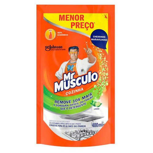 LIMPADOR COZINHA MISTER MUSCULO LIMAO REFIL 400ML - redemix