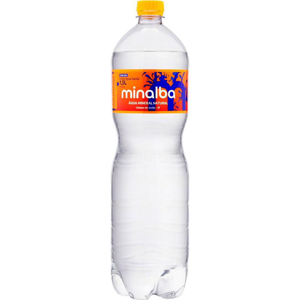 ÁGUA MINERAL MINALBA COM GÁS 1.5L - redemix