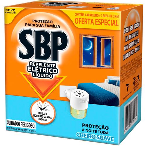 INSETICIDA ELÉTRICO SBP SUAVE APARELHO REFIL 35ML - redemix