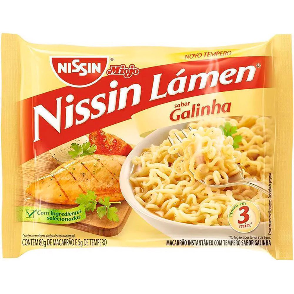 MACARRÃO INSTANTÂNEO NISSIN LÁMEN GALINHA 85G - redemix