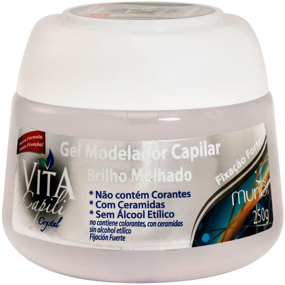 GEL MODELADOR CAPILAR VITA CAPILI MURIEL CRYSTAL BRILHO MOLHADO 250G ...