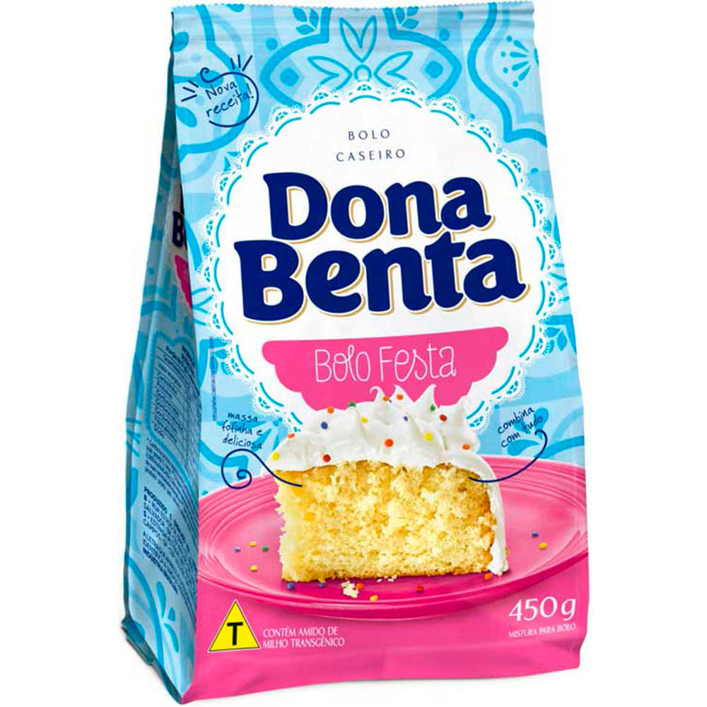 MISTURA PARA BOLO DONA BENTA FESTA 450G - redemix