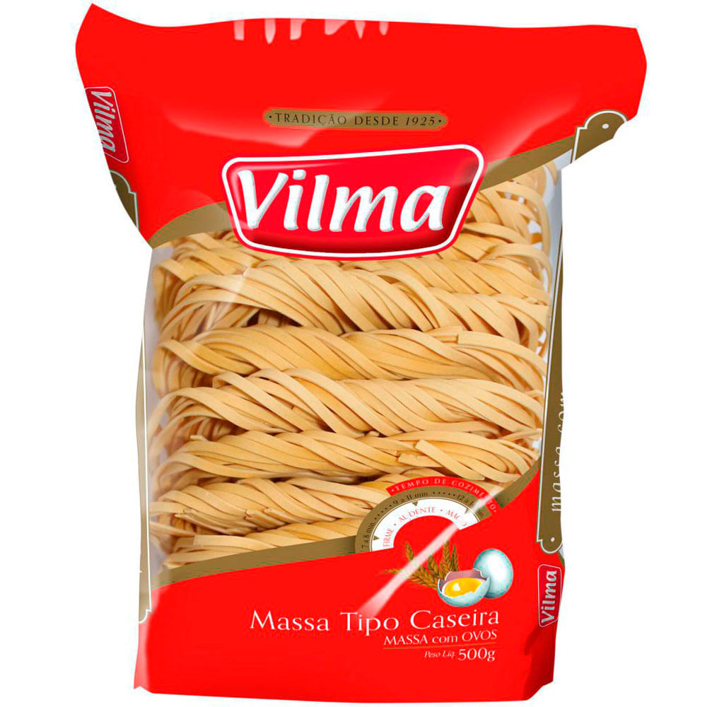 MACARRÃO TALHARIM CASEIRA N1 COM OVOS VILMA 500G - redemix
