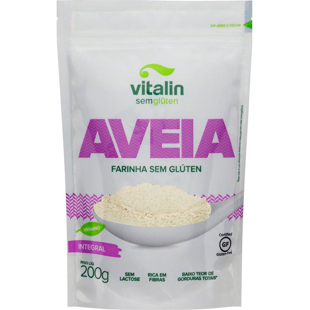 FARINHA DE AVEIA SEM GLUTÉN VITALIN 200G - redemix