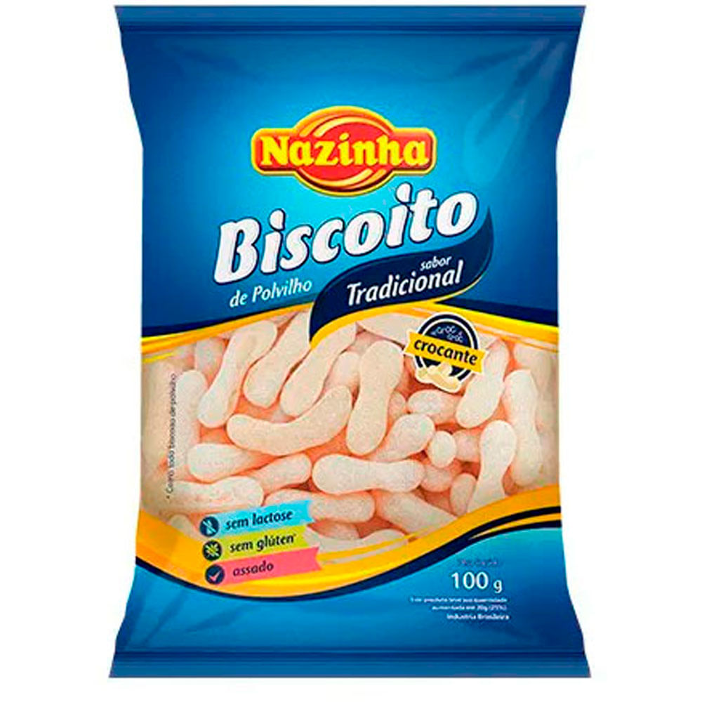 BISCOITO POLVILHO NAZINHA SEM GLUTEN TRADICIONAL 100G - redemix