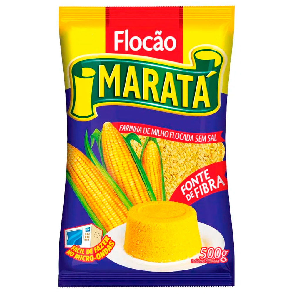 FARINHA DE MILHO FLOCÃO MARATÁ 500G - redemix