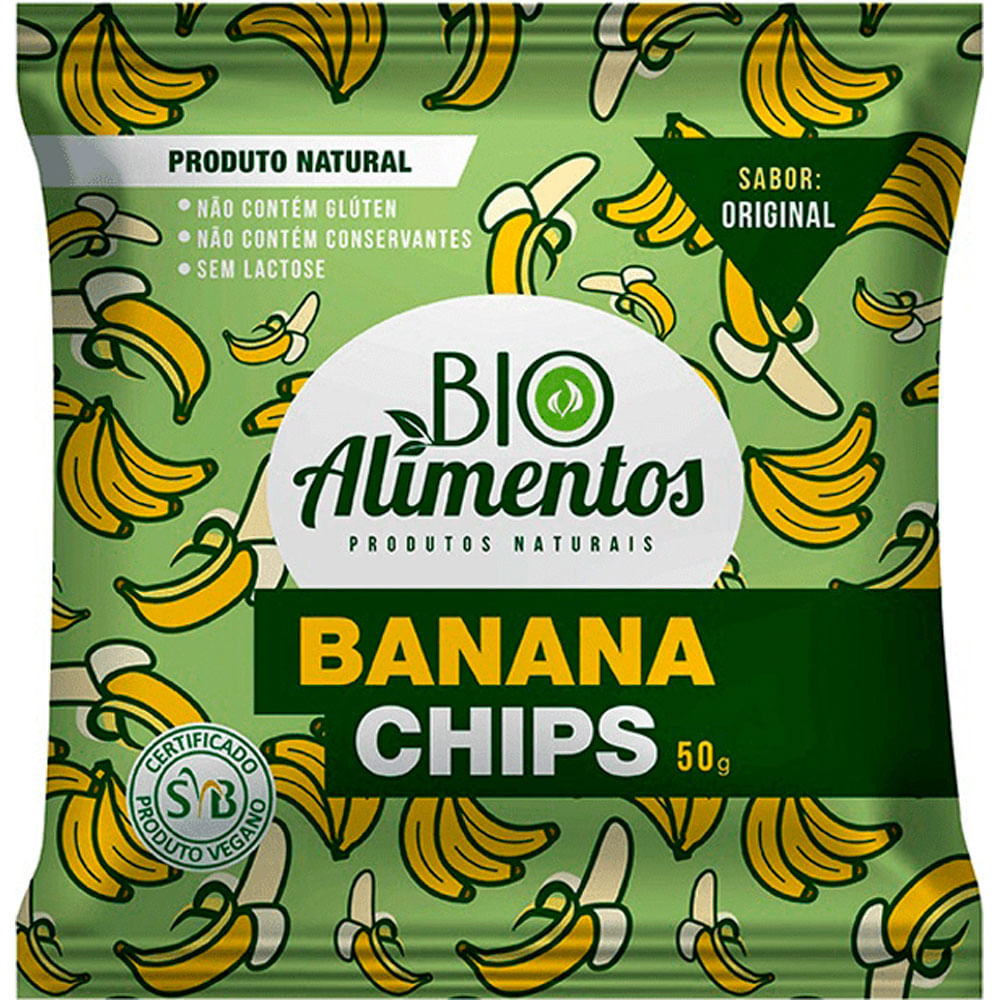 BANANA CHIPS TRADICIONAL BIO ALIMENTOS 50G - redemix
