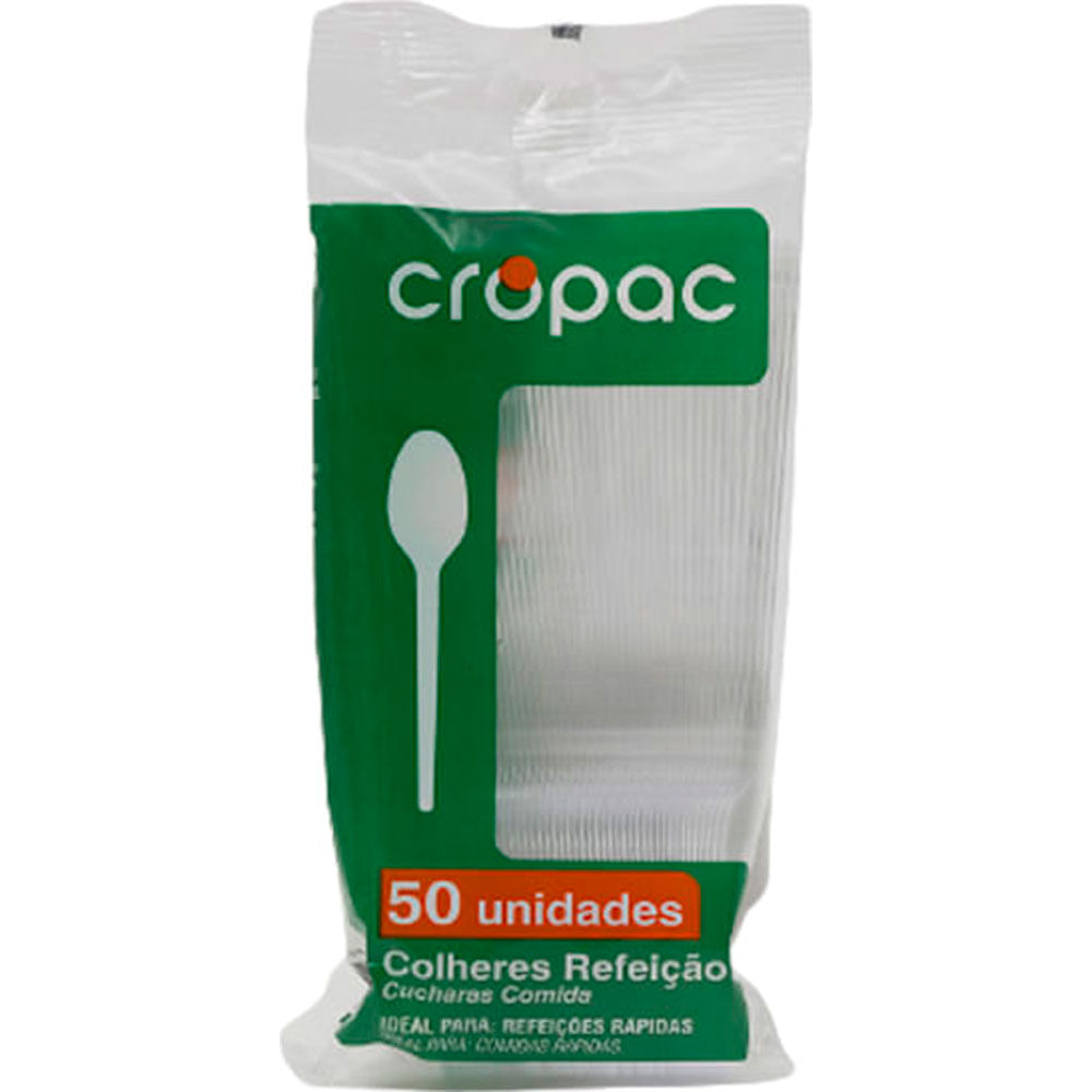 COLHER DESCARTAVEL CROPAC CRISTAL 50 UNIDADES - redemix