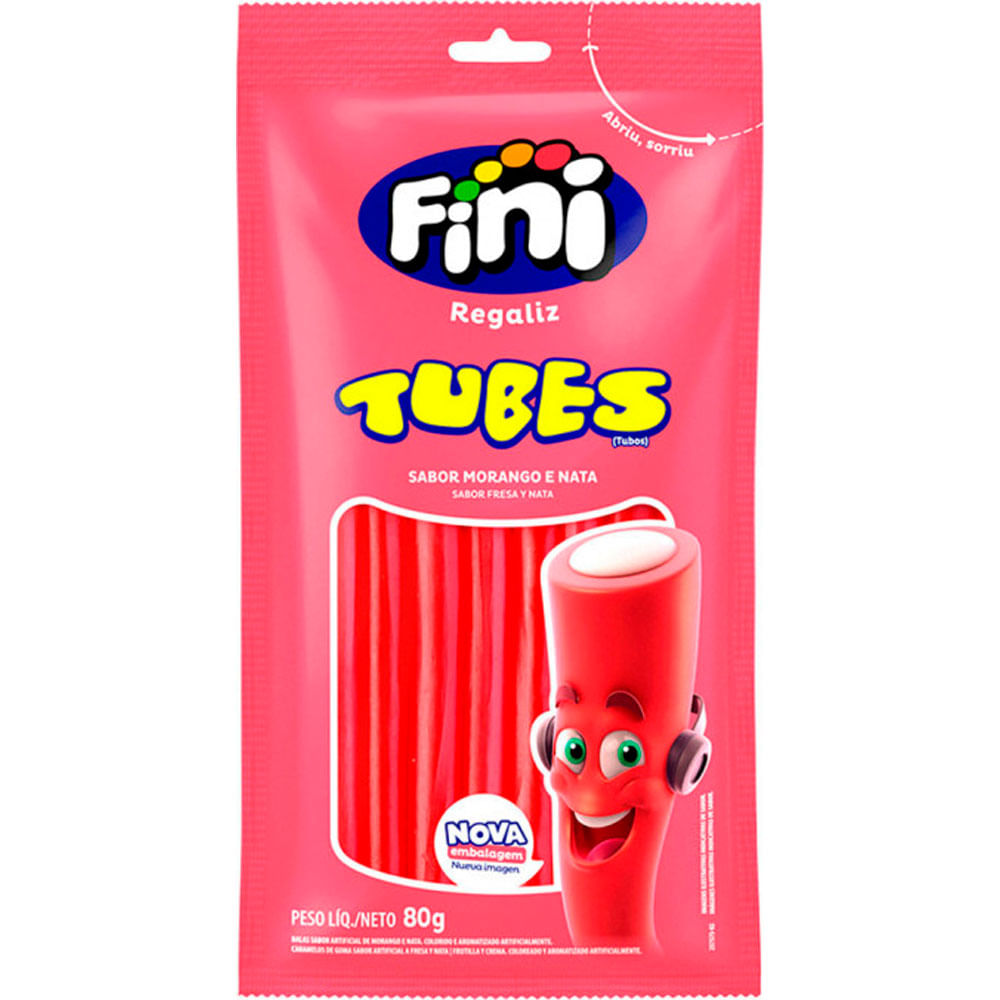 GOMA FINI TUBES MORANGO 80G - redemix