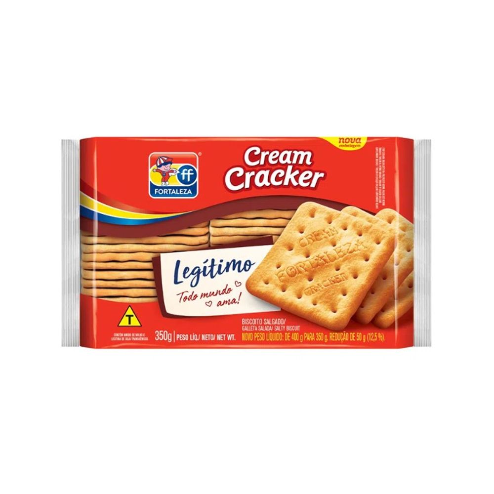 BISCOITO CREAM CRACKER FORTALEZA 350G - redemix