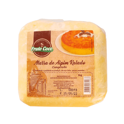 MASSA DE AIPIM RALADO FRUTO COCO CONGELADO 1KG - redemix