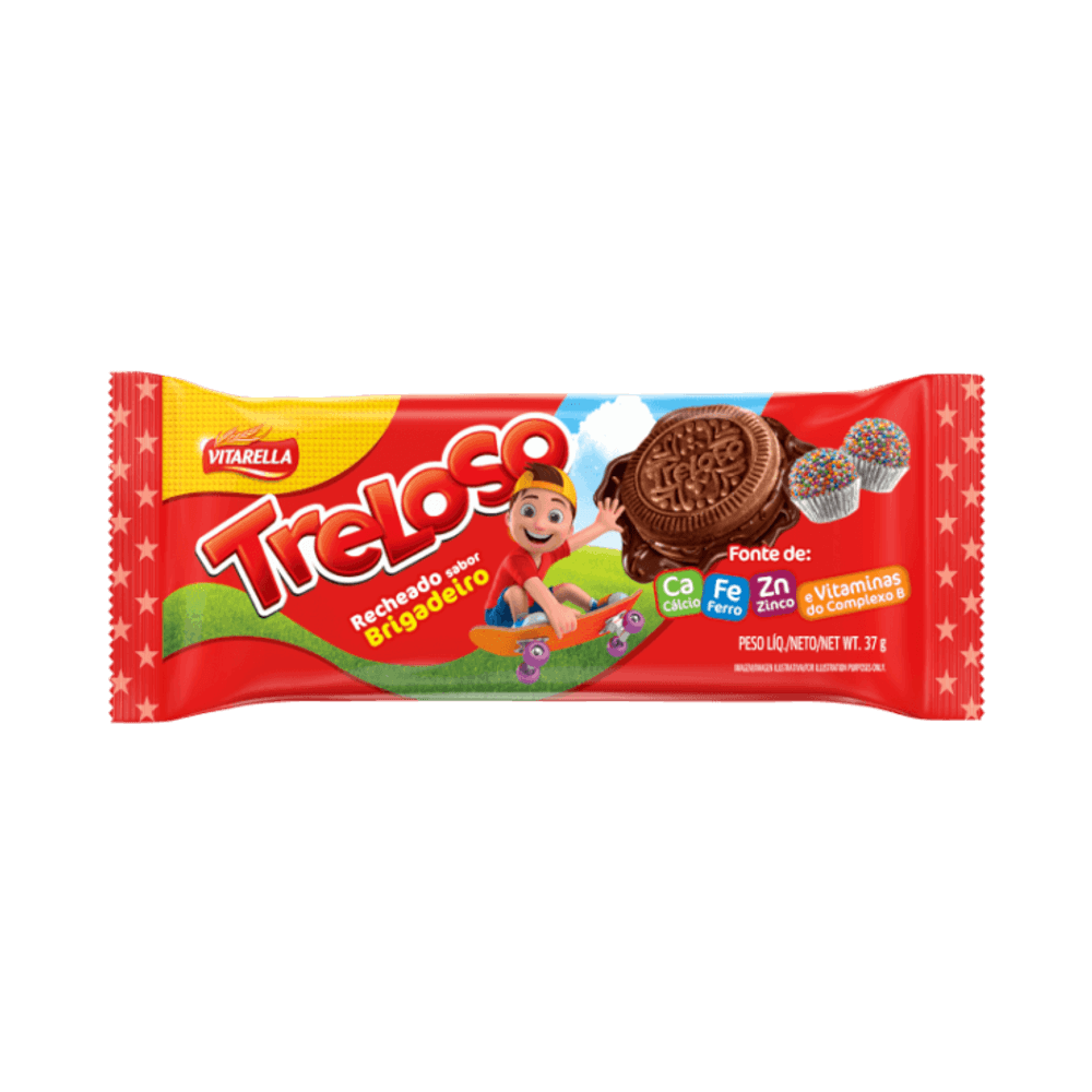 BISCOITO RECHEADO TRELOSO BRIGADEIRO 37G - redemix
