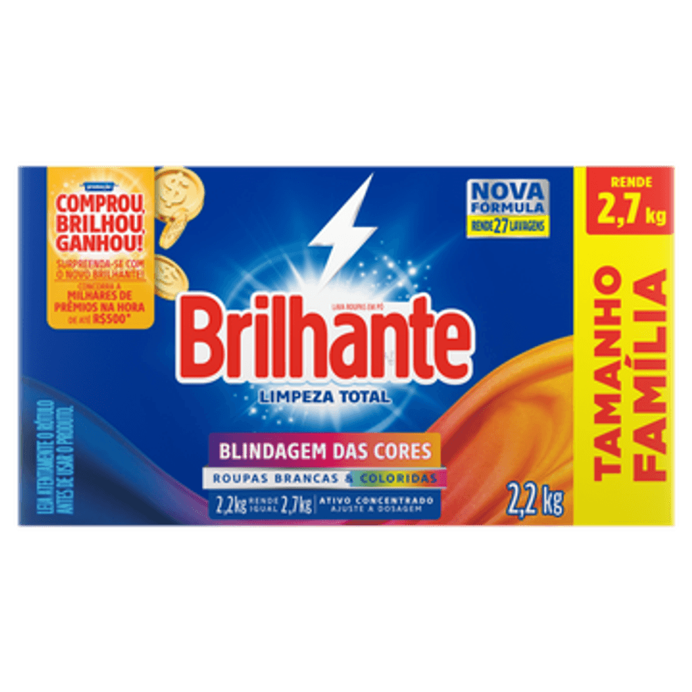 DETERGENTE PÓ BRILHANTE CONCENTRADO LIMPEZA TOTAL 2.2KG - redemix