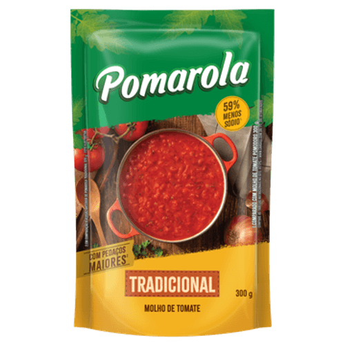 MOLHO TOMATE POMAROLA TRADICIONAL SACHE 300G - redemix