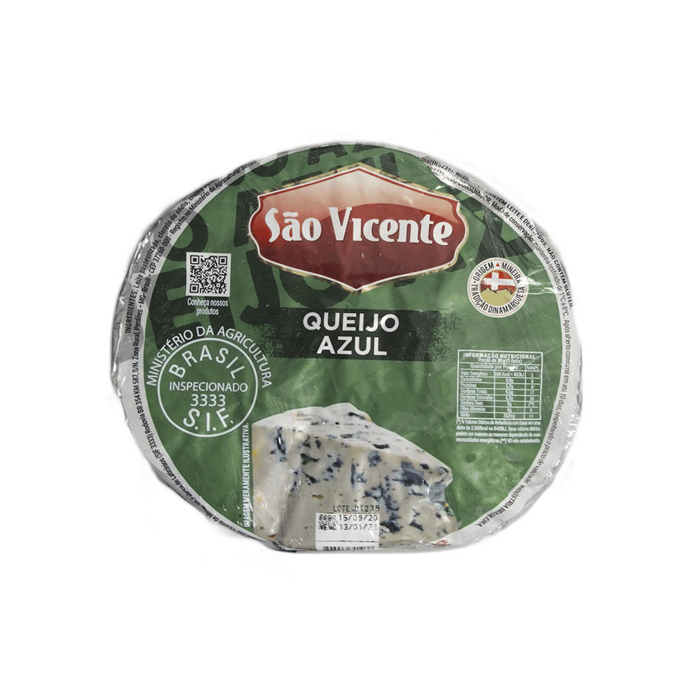 QUEIJO AZUL SAO VICENTE FORMA PECA 1 UNIDADE 3000G - redemix