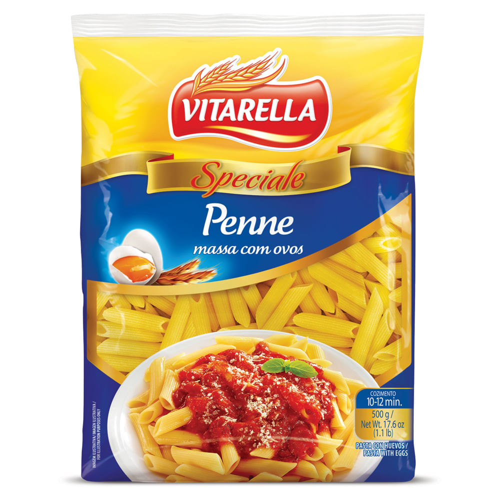 MACARRÃO PENNE COM OVOS VITARELLA SPECIALE 500G - redemix