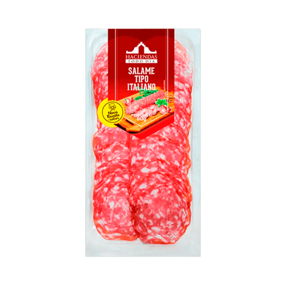 SALAME ITALIANO HACIENDAS FATIADO 80G - redemix