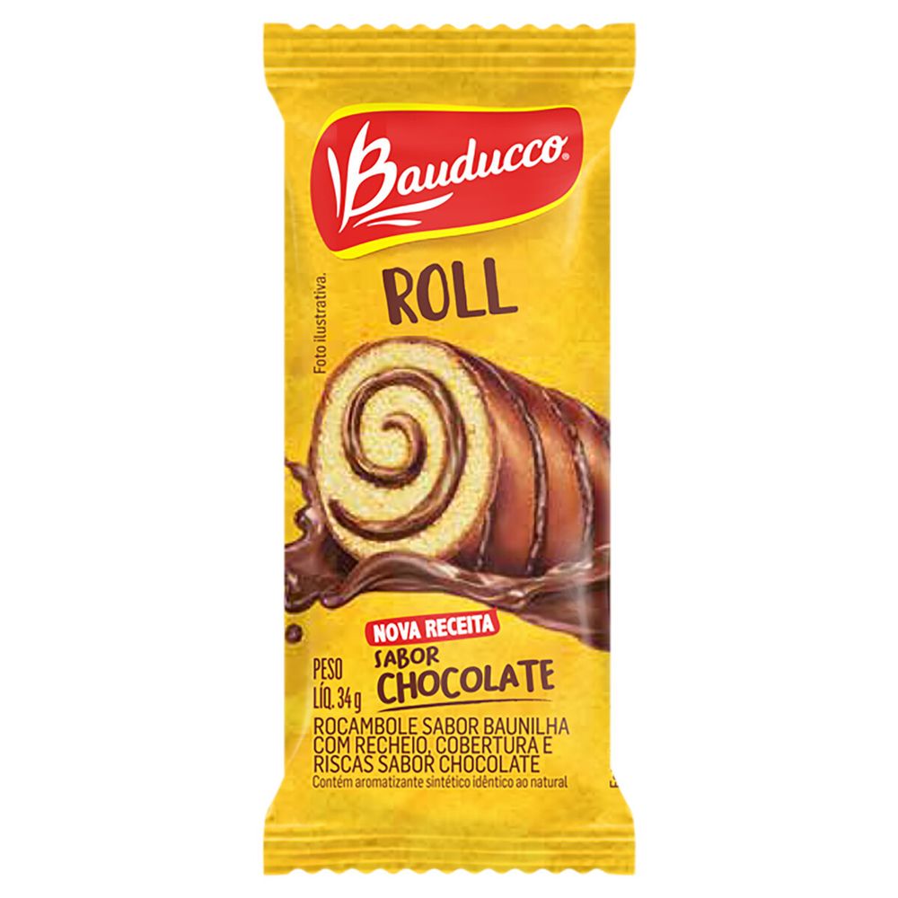 BOLINHO BAUDUCCO ROLL CHOCOLATE 34G - redemix