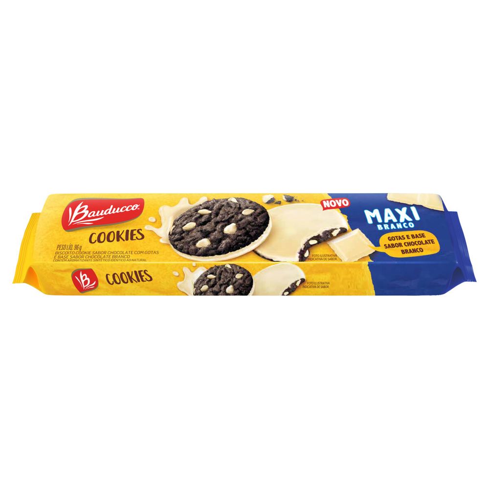 BISCOITO COOKIES BAUDUCCO MAX BRANCO 96G - redemix