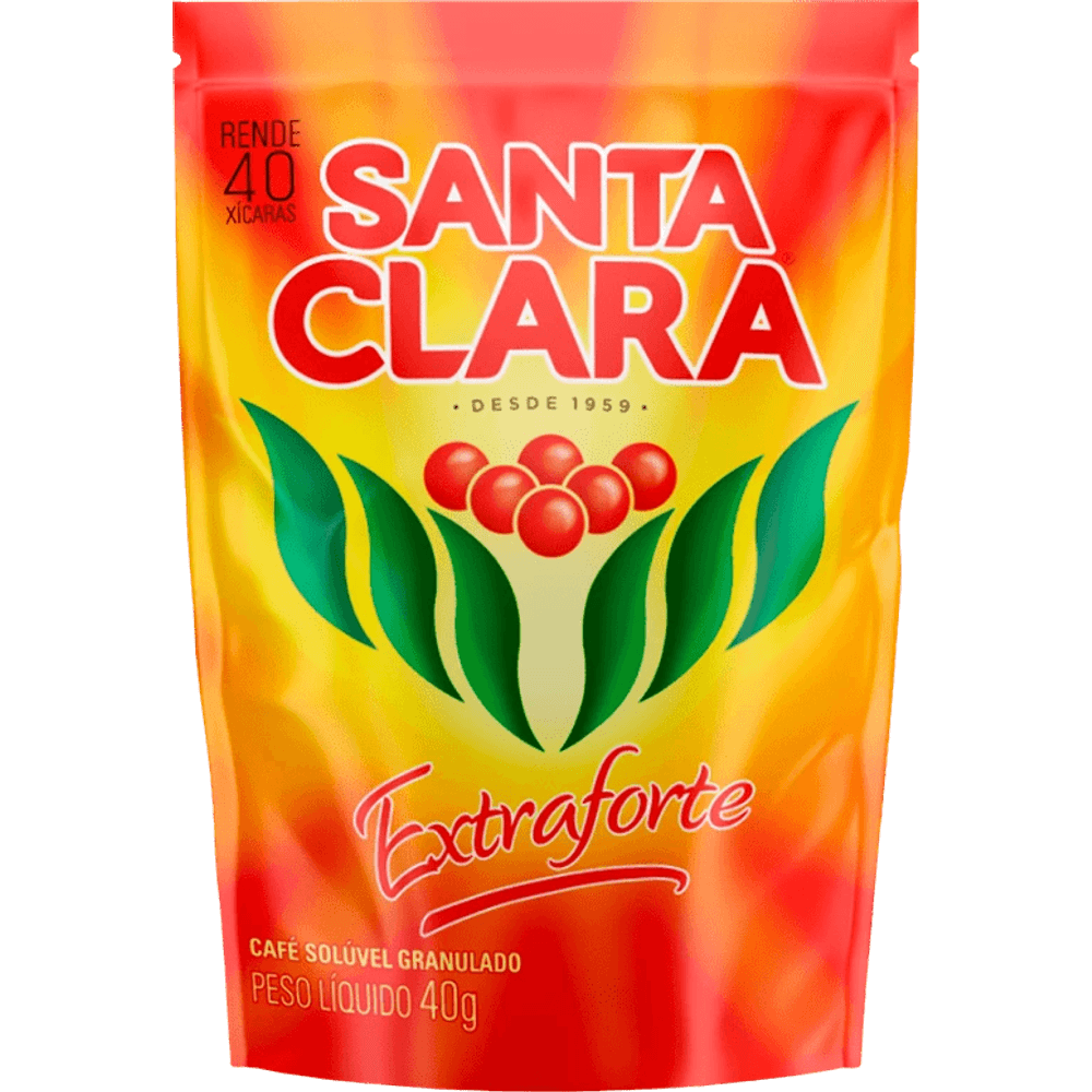 CAFÉ SOLÚVEL GRANULADO SANTA CLARA EXTRA FORTE SACHÊ 40G - redemix