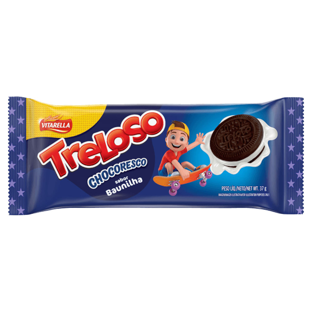 BISCOITO RECHEADO TRELOSO CHOCORESCO 37G - redemix
