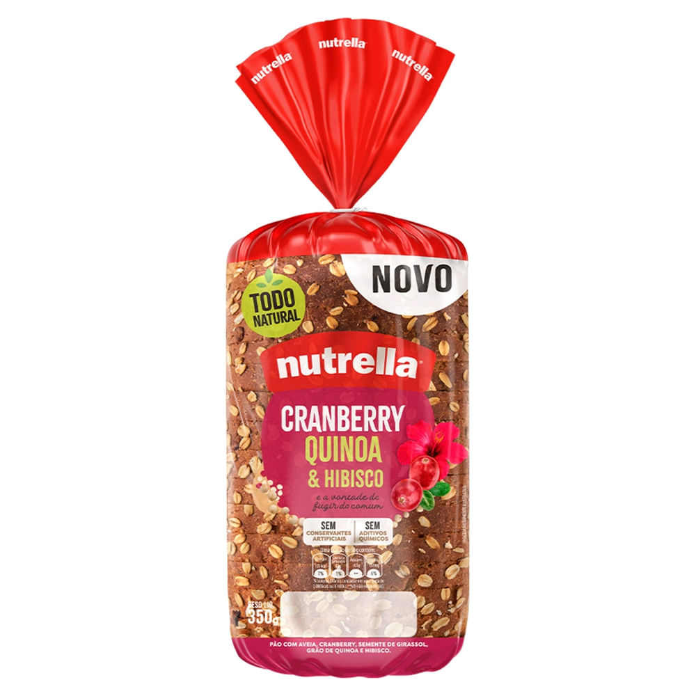 PÃO INTEGRAL NUTRELLA CRAMBE QUINOA 350G - redemix
