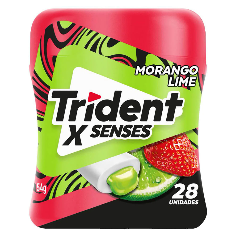 CHICLETE TRIDENT MORANGO LIMAO GARRAFA 54G - redemix