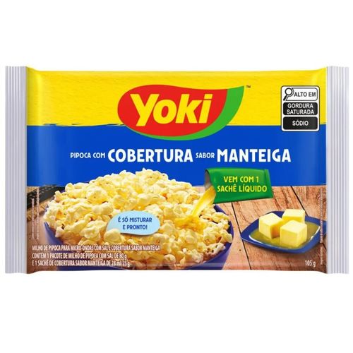 PIPOCA MICRO YOKI COBERTURA MANTEIGA 105G - redemix