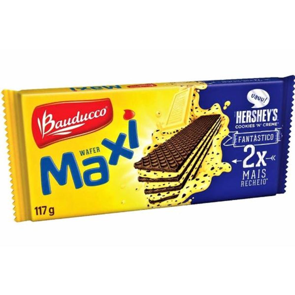 BISCOITO WAFFER BAUDUCCO MAXI COOKIES 117G - redemix