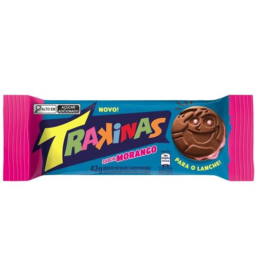BISCOITO RECHEADO TRAKINAS MORANGO 42G - redemix