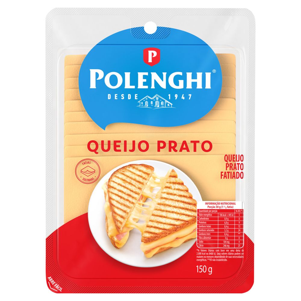 QUEIJO PRATO POLENGHI FATIADO 150G - redemix