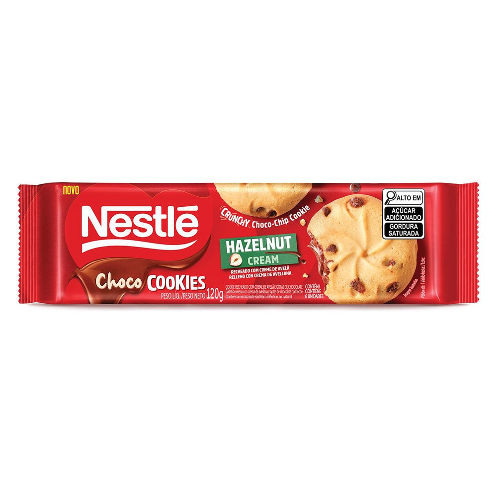 CHOCOCOOKIES NESTLE RECHEADO AVELA 120G - redemix