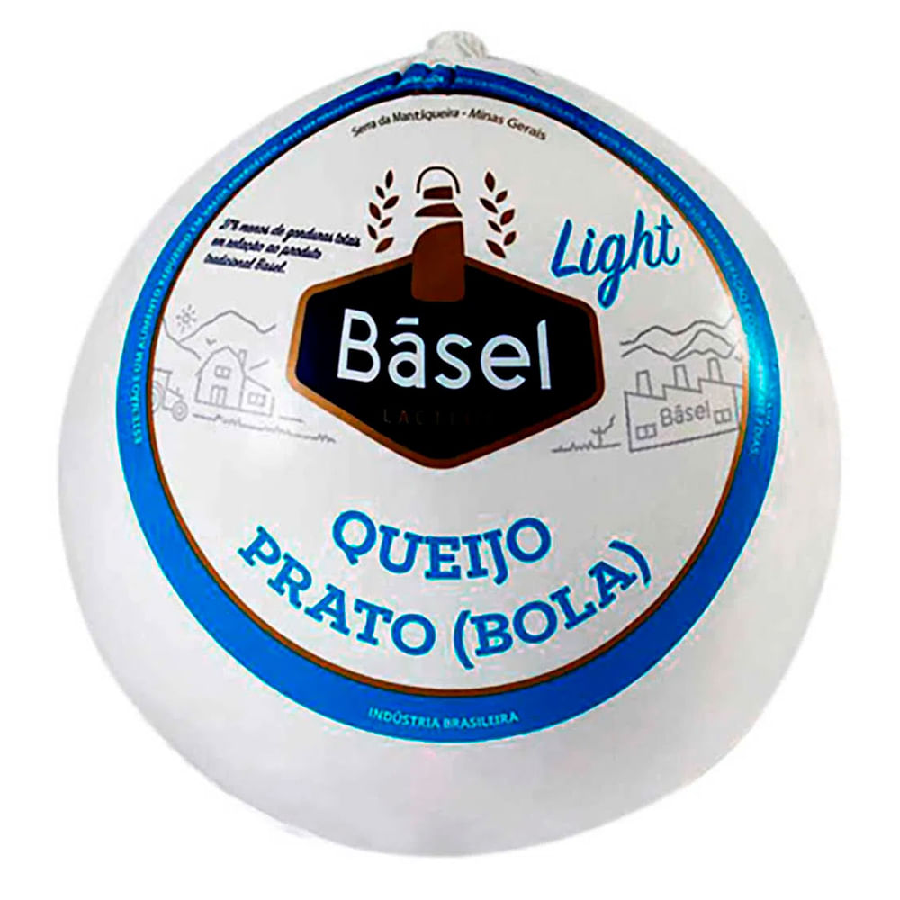 QUEIJO PRATO BOLA LIGHT BASEL 1 UNIDADE 2000G - redemix