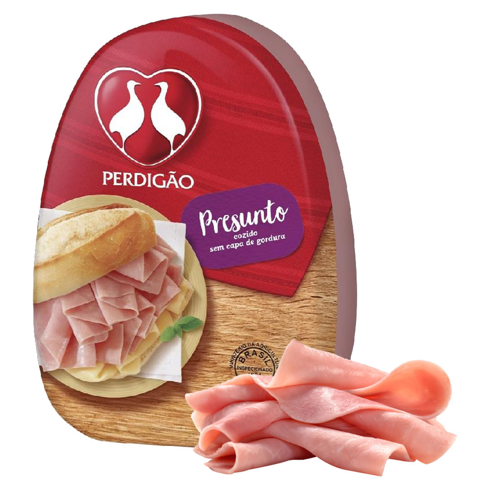 PRESUNTO COZIDO PERDIGAO TRADICIONAL FATIADO BANDEJA 250G - redemix